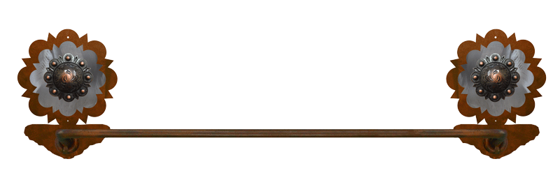 Round Copper Concho 27 Inch Towel Bar – Inspired by the Outdoors