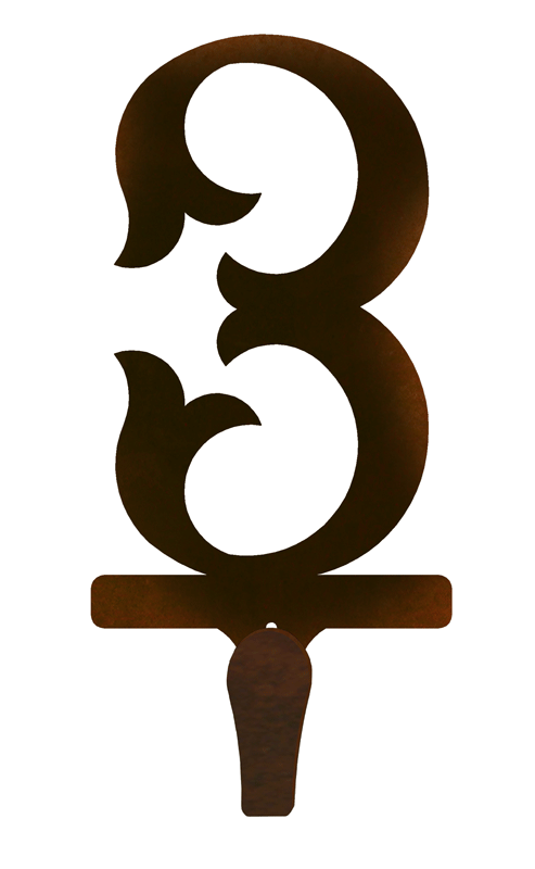 Three - Western Style Metal Numbers and Fonts – Inspired by the Outdoors