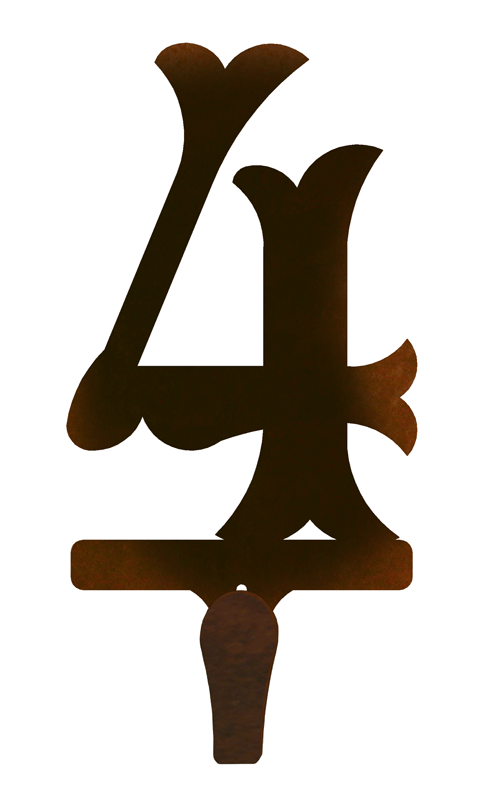Four - Western Style Metal Numbers and Fonts – Inspired by the Outdoors