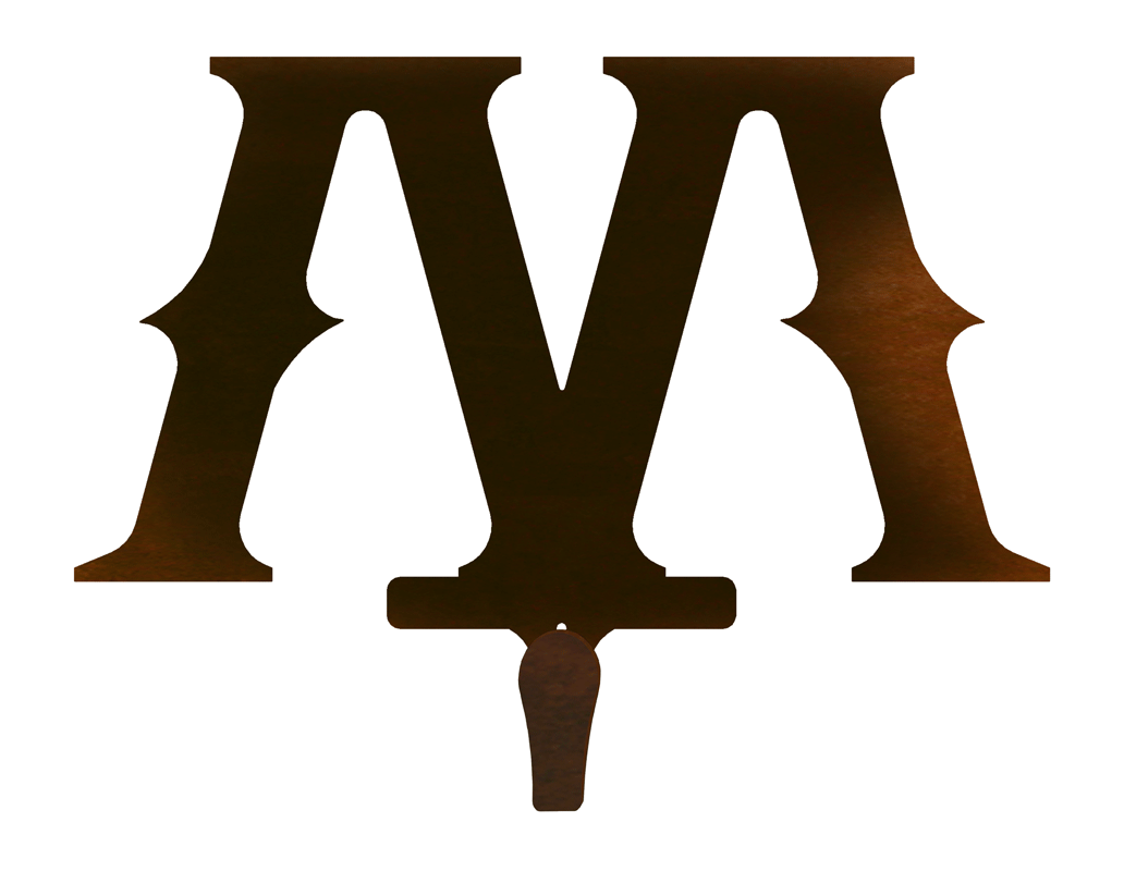 Letter M - Western Style Metal Numbers and Fonts – Inspired by the Outdoors