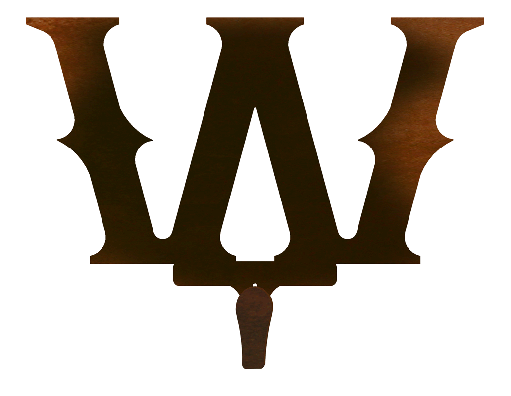 Letter W - Western Style Metal Numbers and Fonts – Inspired by the Outdoors