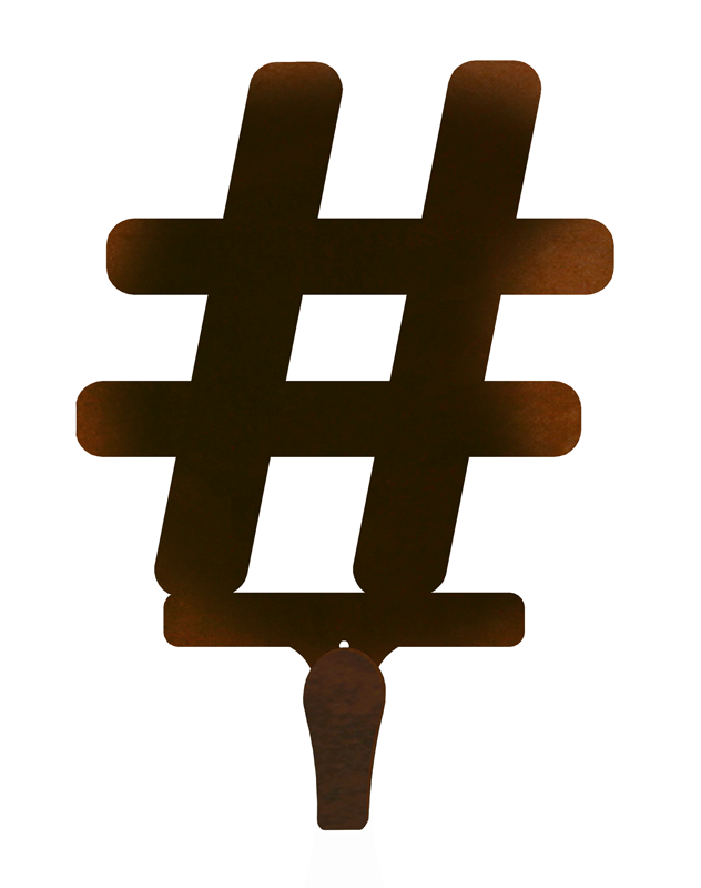 Number Sign Style Wall Hook - Metal Fonts, Numbers, Symbols – Inspired ...