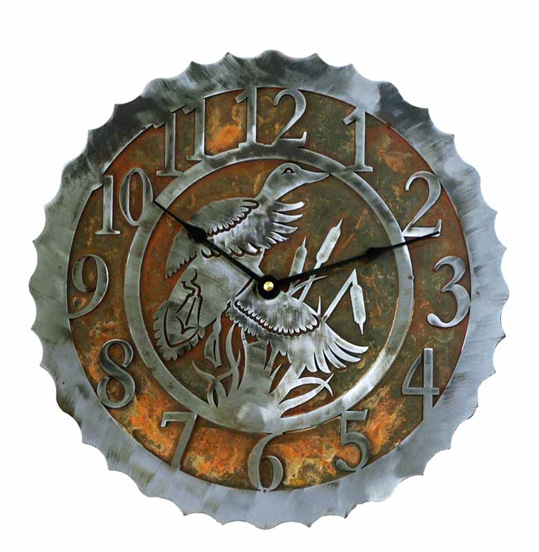 Duck / Waterfowl Design Metal Wall Clock – Inspired by the Outdoors