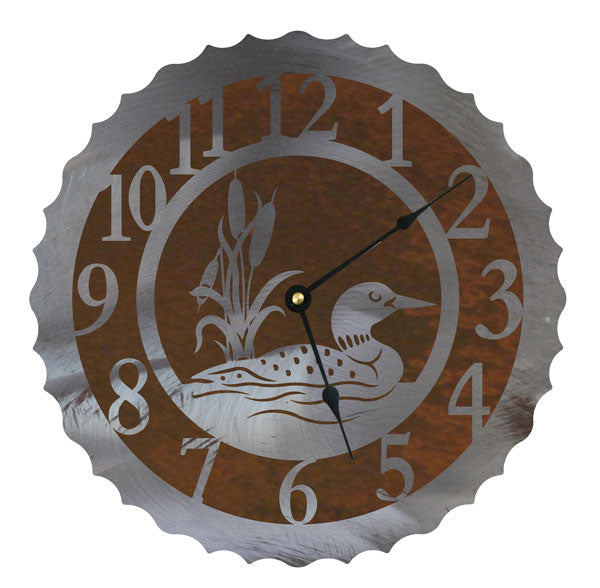 Loon Design Metal Wall Clock – Inspired by the Outdoors