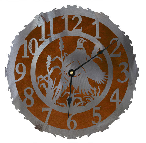 Pheasant Design Metal Wall Clock – Inspired by the Outdoors