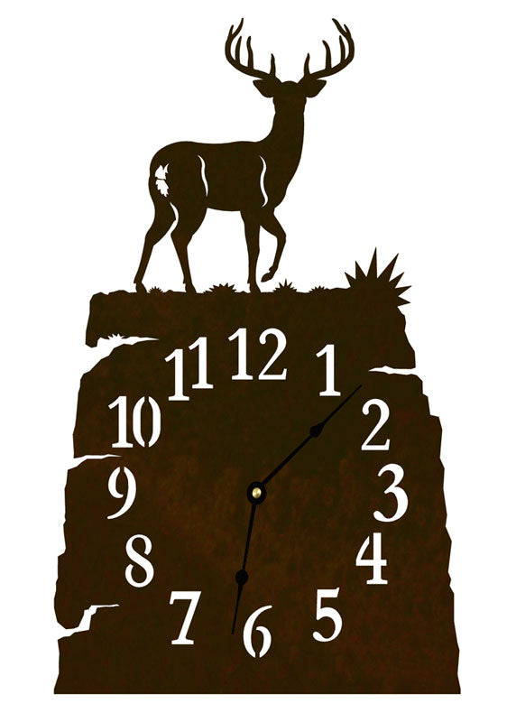 White Tail Deer Metal Table Clock – Inspired by the Outdoors