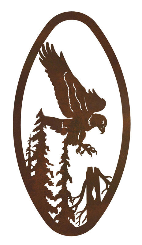 Eagle Design Vertical Oval Metal Wall Art – Inspired by the Outdoors