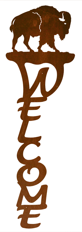 Buffalo Vertical Welcome Sign – Inspired by the Outdoors