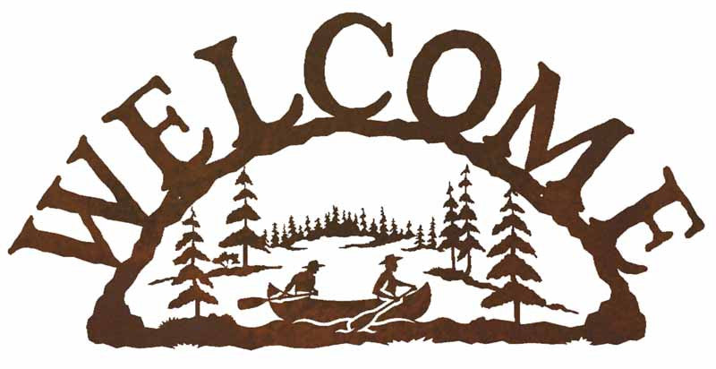 Canoe Rustic Metal Welcome Sign – Inspired by the Outdoors